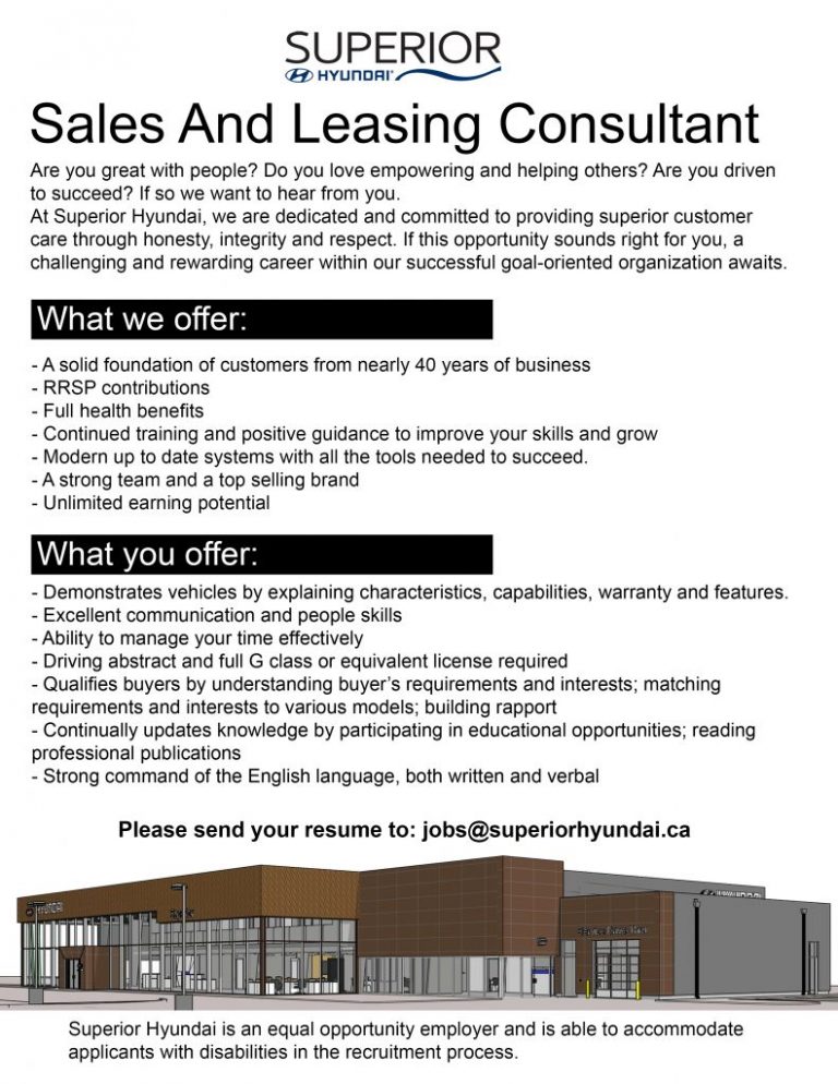 Sales and Leasing Consultant | Superior Hyundai